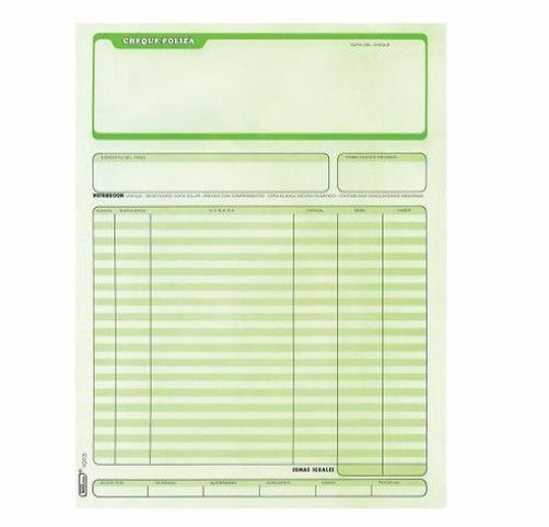Block Póliza de Cheque Carta sin Pasante 25 Juegos Printaform— Farmacia ...