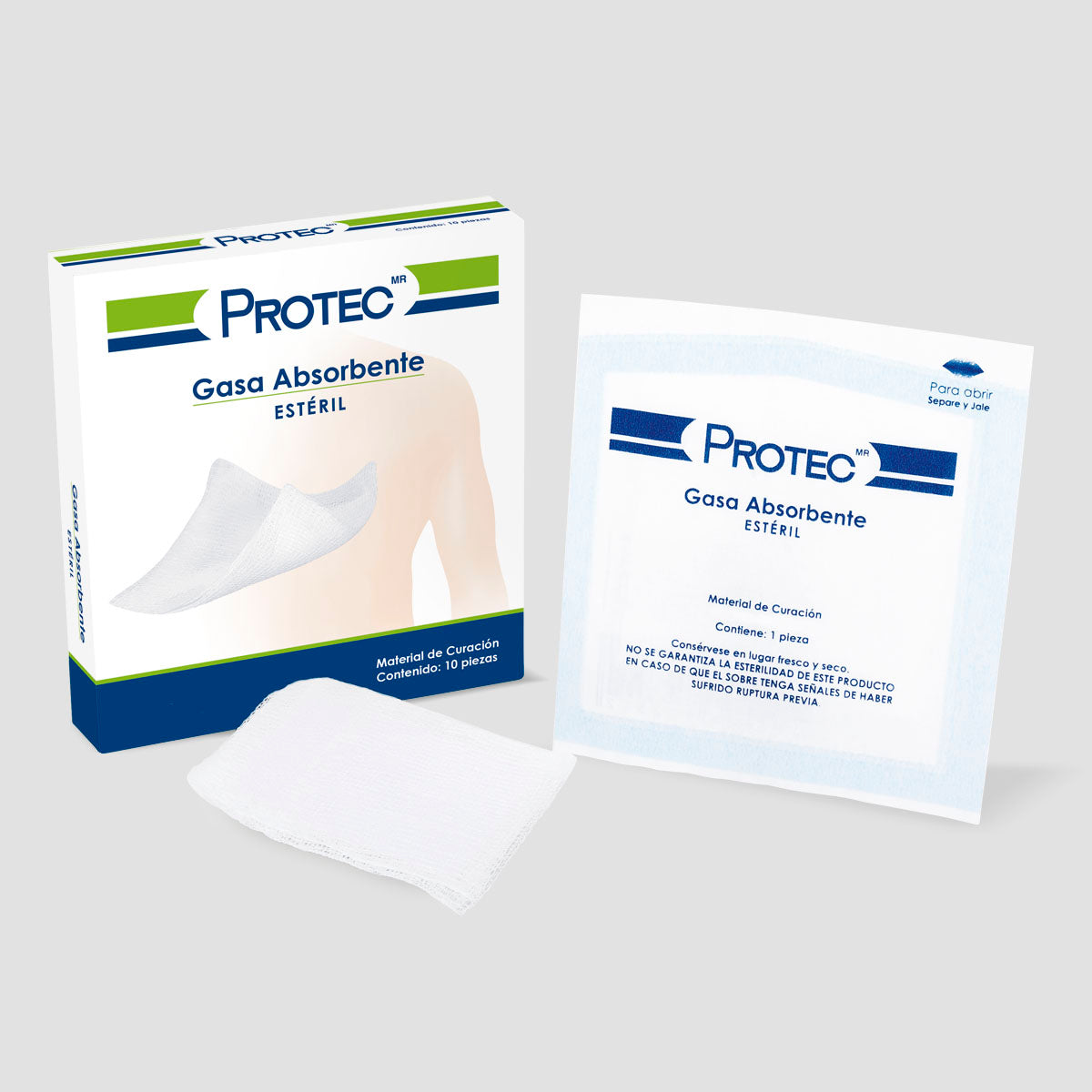 Gasa 1.7cm largo por 5 cm ancho Protec 10 piezas— Farmacia Santa Fe