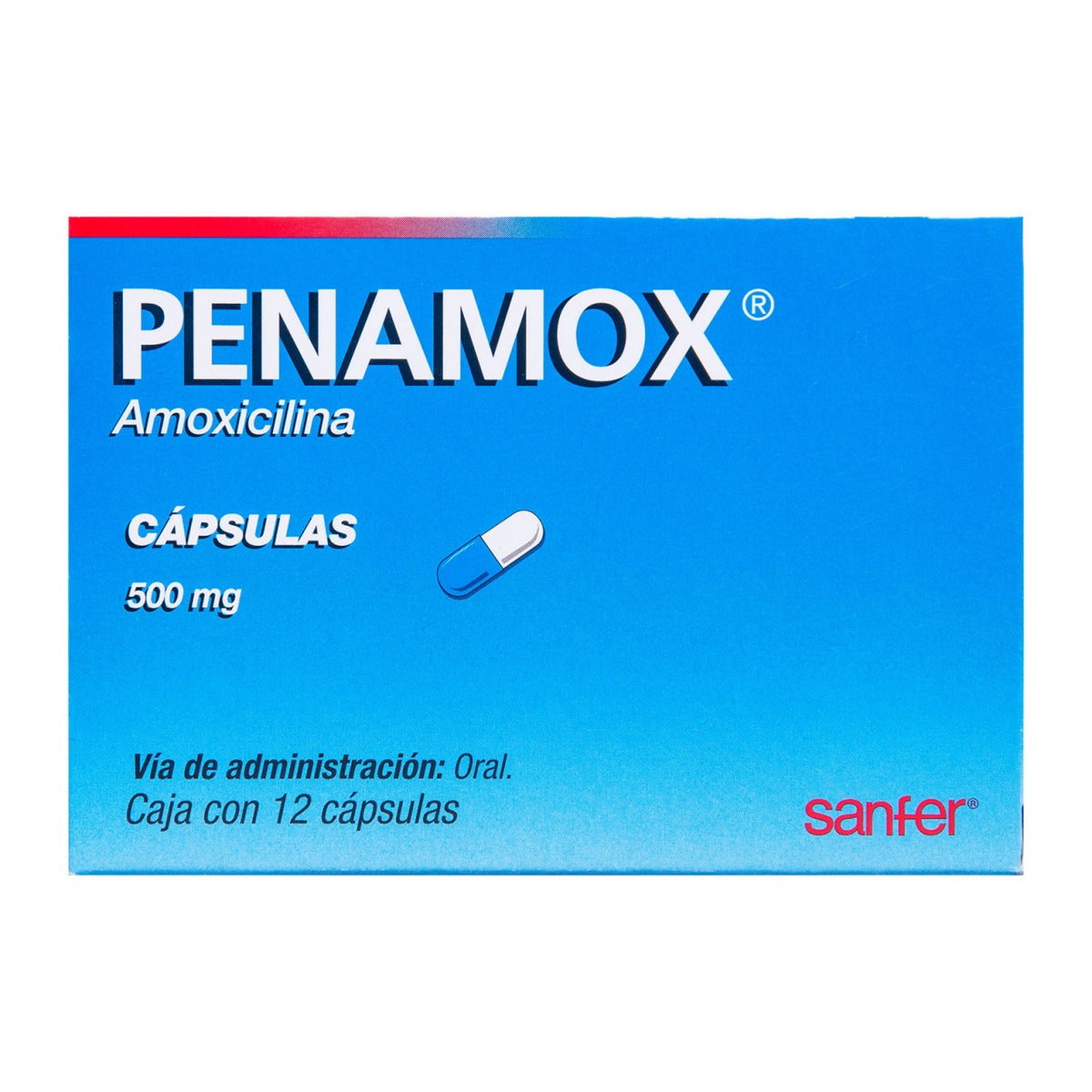 Penamox 500 Mg. Oral 12 Capsulas Sanfer— Farmacia Santa Fe