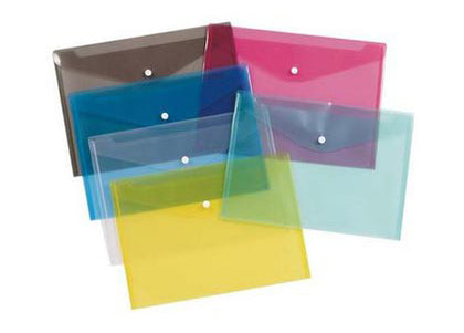 Folders De Plástico Con Botón Oficio Azul Transparente MAE SBFH-AZ ...