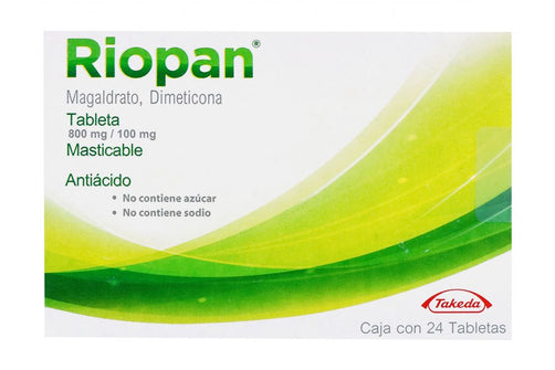 Riopan Oral 24 tabletas masticables— Farmacia Santa Fe