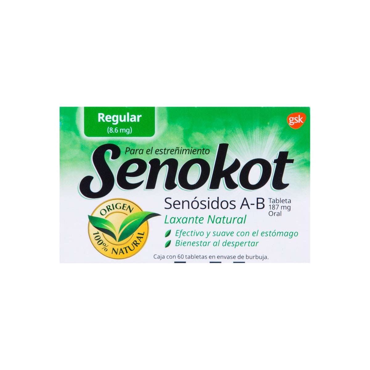 Senokot Senosidos A-B 187 mg oral Caja con 28 tabletas Auxiliar para e ...