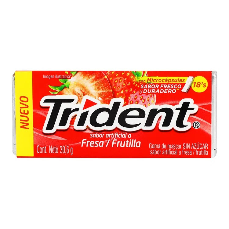 Trident Fresa 30.6 g Adams— Farmacia Santa Fe